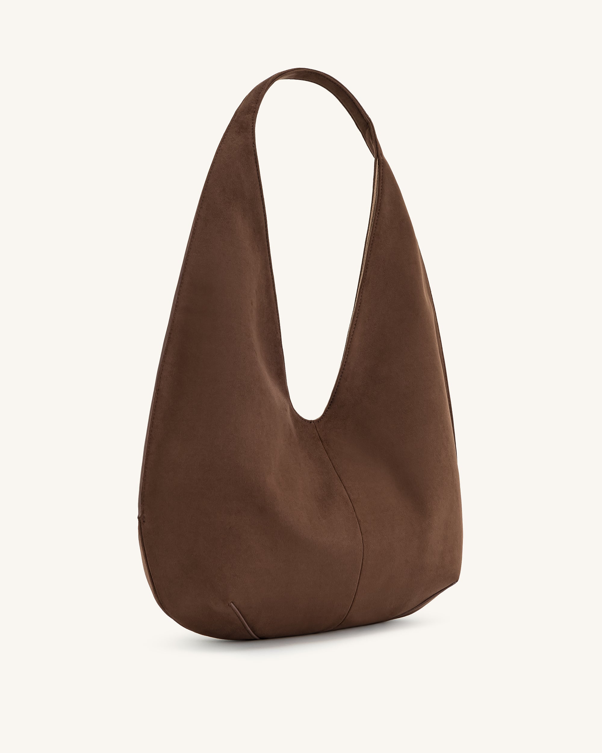 Dara Faux Suede Hobo Bag - Mocha Brown - JW PEI Brazil