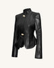 Autumn Metallic Conch PU Jacket - Black - JW PEI Brazil
